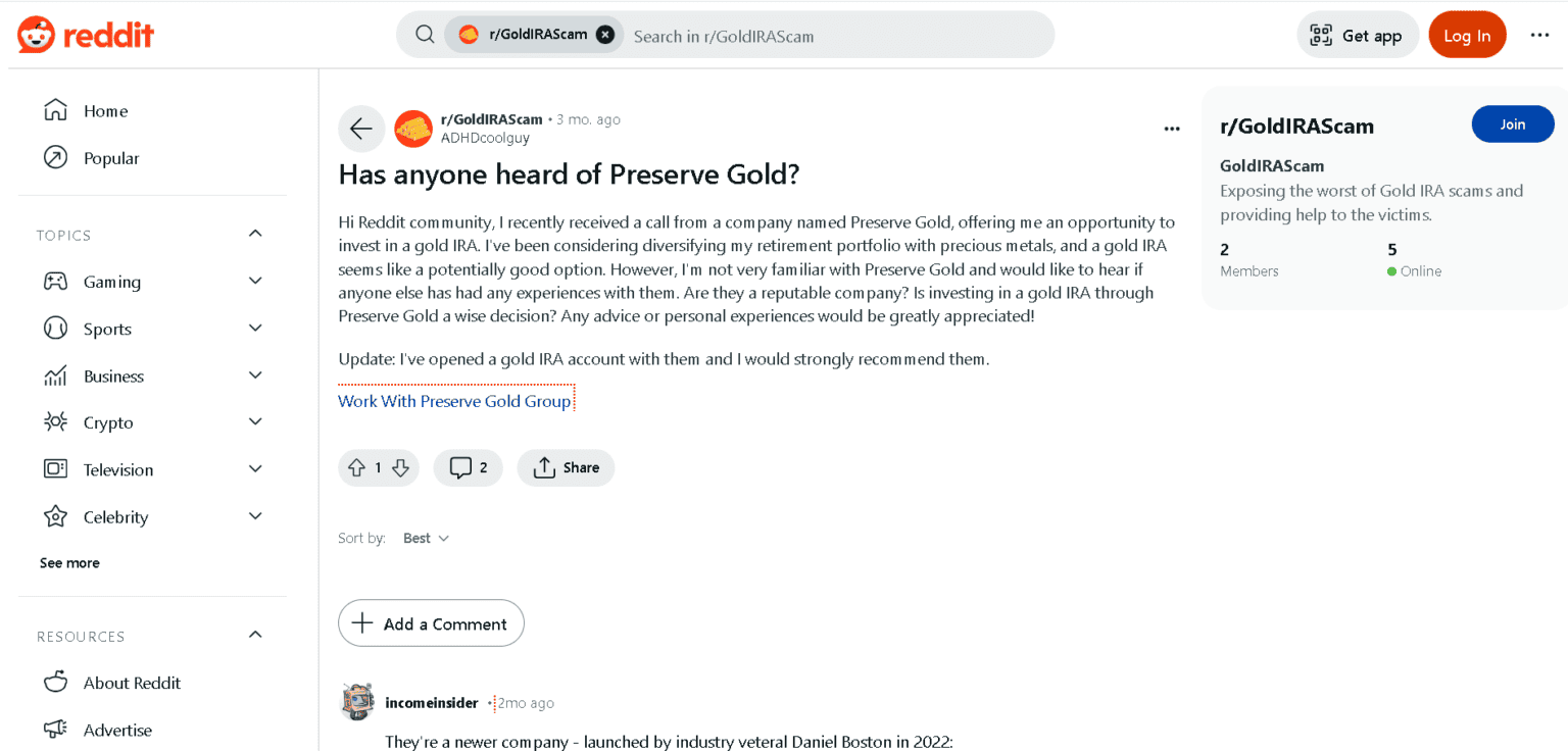 Preserve Gold Review 2025- Is Preserve Gold a Scam or Legit (Complaints ...