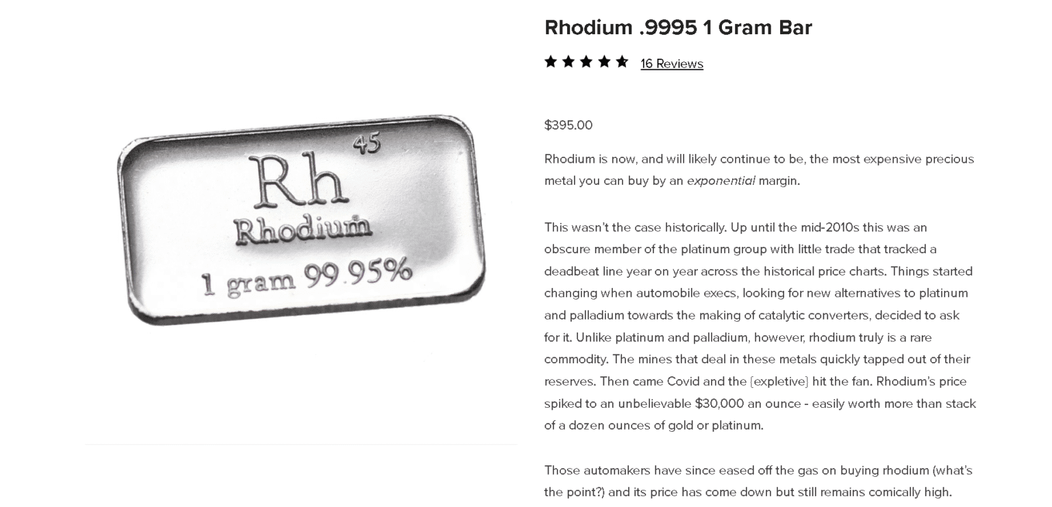 Rhodium Coins and Bars- Do These Exist or Not?