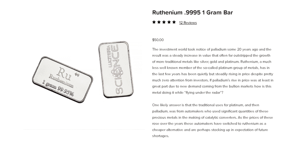 Ruthenium Coins and Bars- Do They Exist? And What is Black Ruthenium ...
