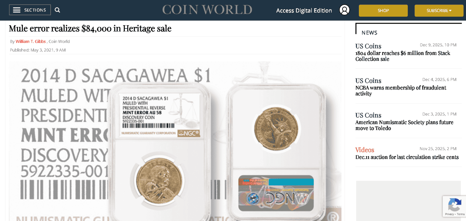 Sacagawea Dollar Coin Errors- What are These? Are They Rare and Do ...