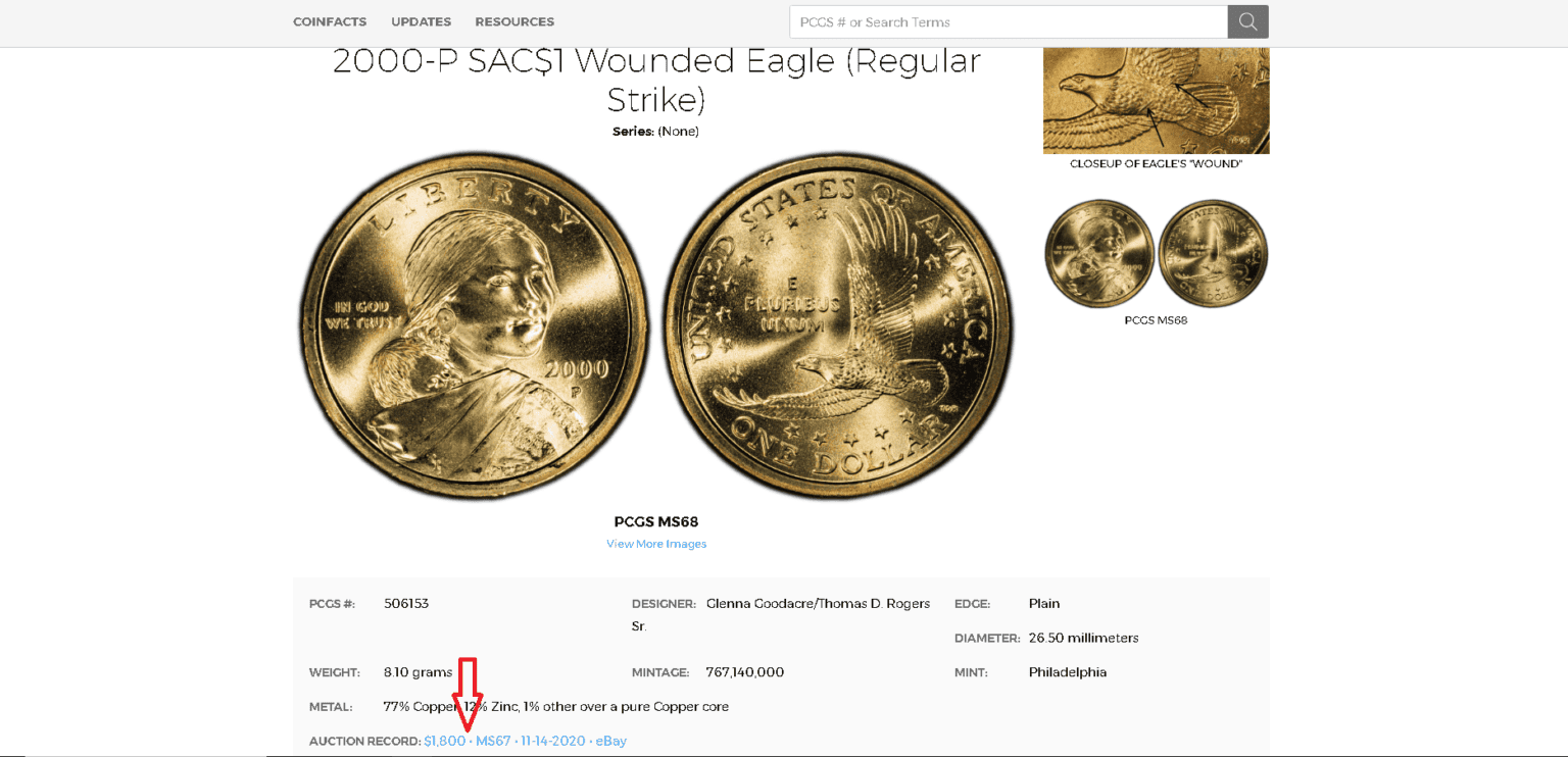 2000-P Sacagawea Wounded Eagle- What Makes this Dollar Coin Special and ...