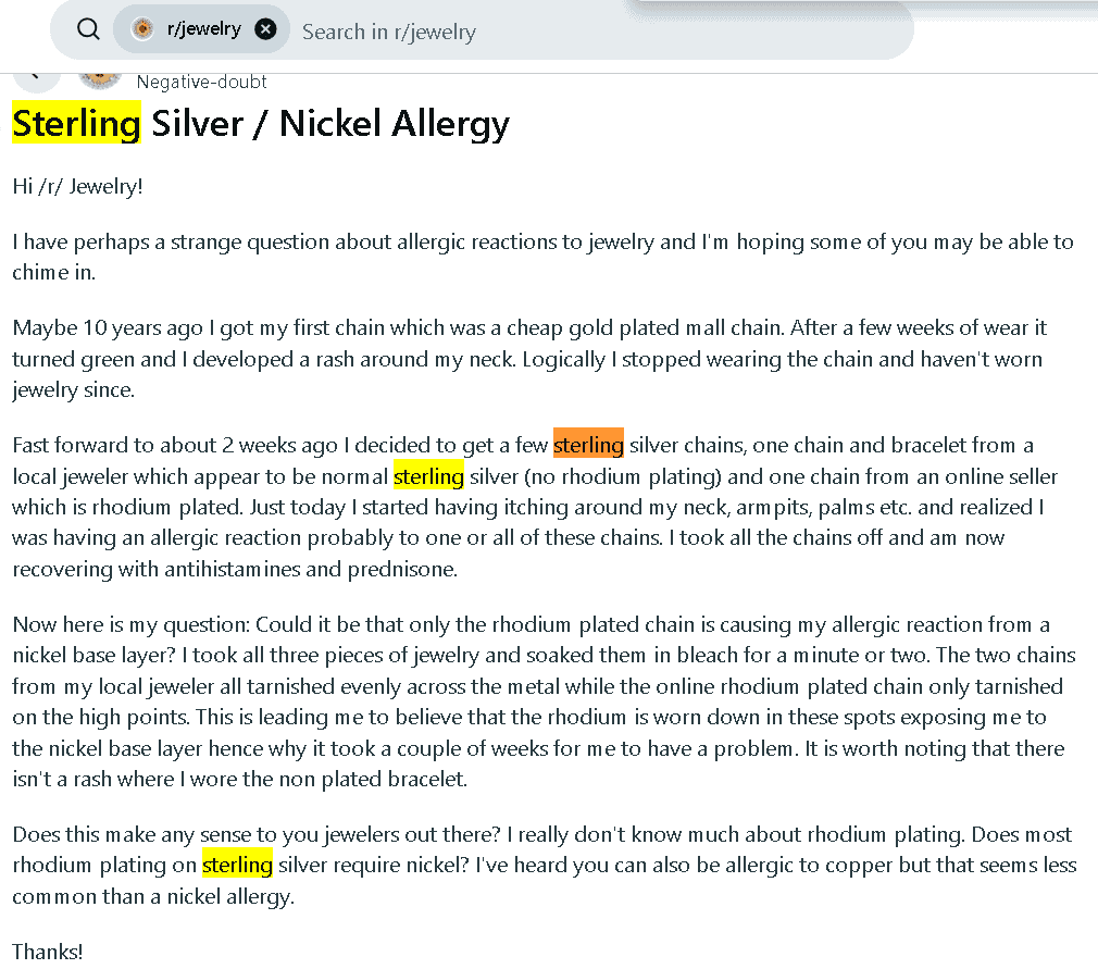 Does Sterling Silver Have Nickel in it? Or is It Nickel Free? And Is ...