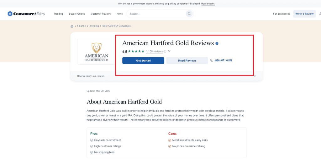 American Hartford Gold Group Review 2026: Legit or Scam? BBB and Reddit ...